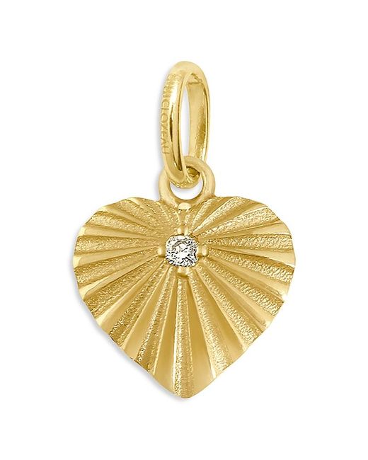 Gigi Clozeau 18K Heart Lumiere Diamond Sunray Heart Pendant in Metallic ...