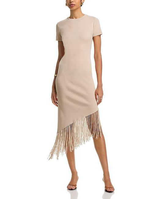Line & Dot Chrysta Fringe Hem Dress in Natural | Lyst