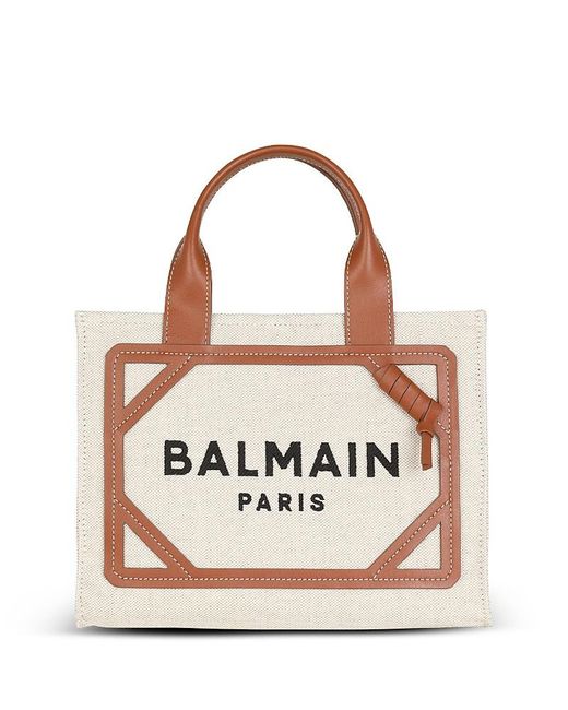 Balmain B-Army Small Tote Bag in White | Lyst