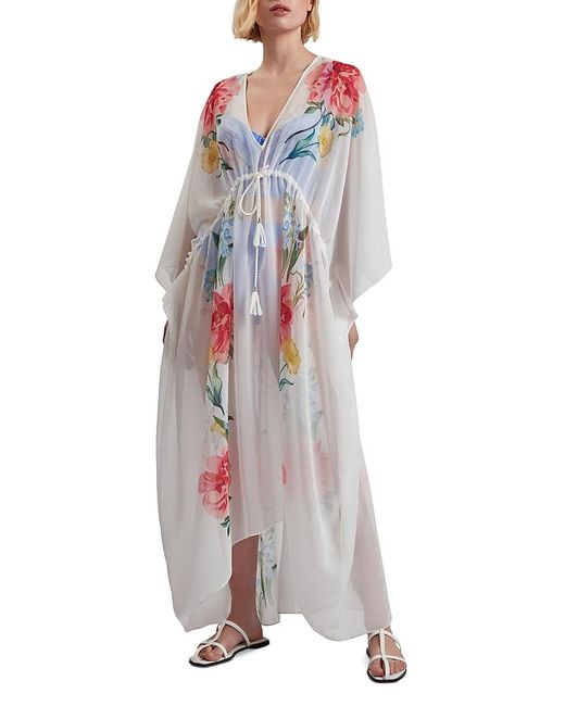 Ted Baker Luusaa Plunging Neck Cover-Up Dress in White | Lyst