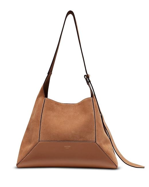 Jimmy Choo Diamond Suede Hobo Bag in Brown | Lyst