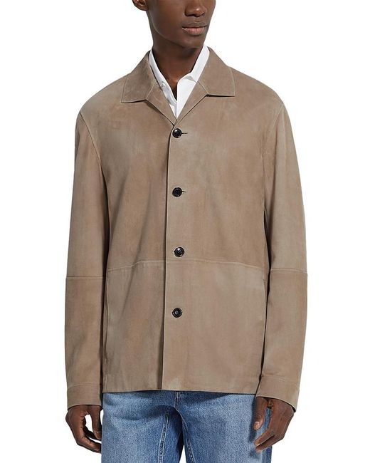 ZEGNA Leather Chore Jacket in Natural for Men | Lyst