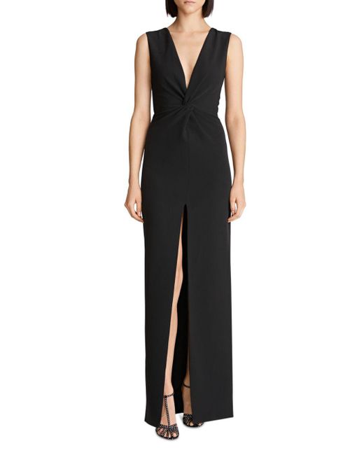 Halston Synthetic Melanie Twist Front Column Gown In Black Lyst Canada