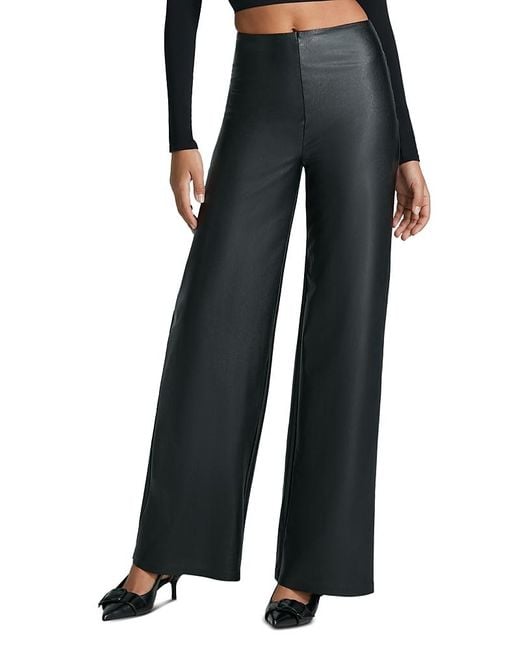Commando Faux Leather Wide Leg Pants in Black | Lyst