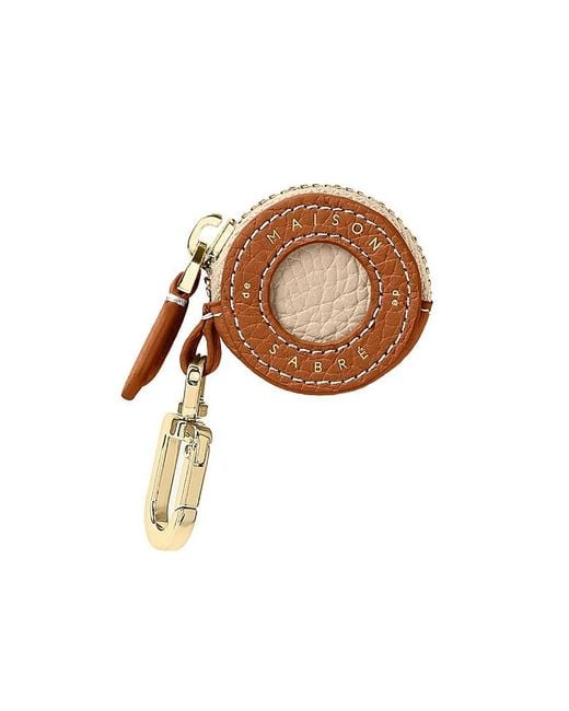 Maison De Sabre Leather Airtag Charm in White | Lyst