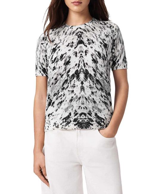 AllSaints Anouk Wool Tee in Grey | Lyst UK
