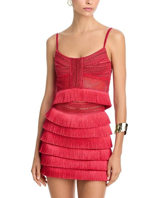 PATBO Radiant Fringe Top in Red | Lyst UK