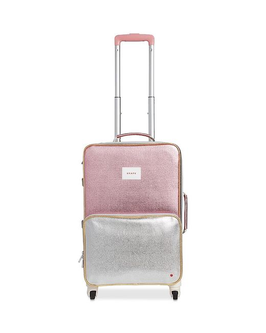 State Logan Metallic Carry-On Suitcase in Pink | Lyst