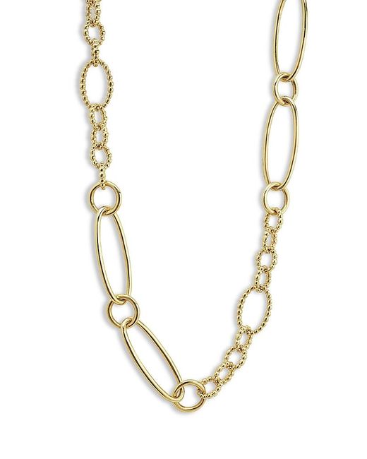 Lagos 18K Signature Caviar Oval Link Chain Necklace, 34 in Metallic ...