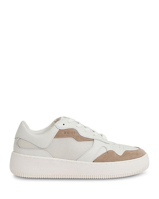 Reiss Mesh Low Top Trainer Sneakers in White | Lyst