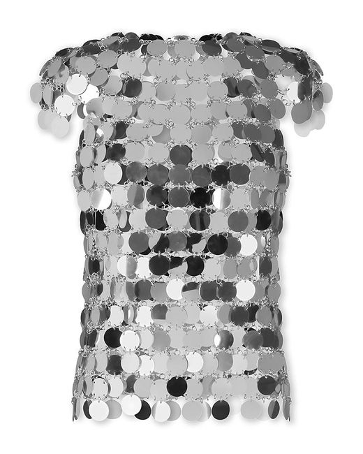 Rabanne Paillette Top in Grey | Lyst UK