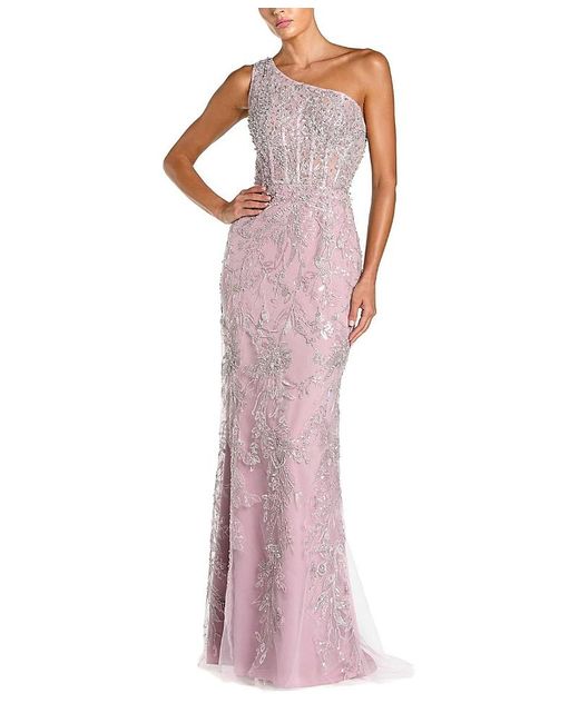 Mac Duggal One Shoulder Embellished Gown in Pink | Lyst