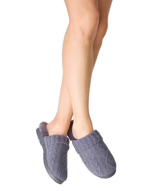 Pj Salvage Chenille Cable Knit Slippers in Blue | Lyst