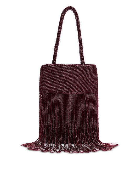 Reformation Valentina Mini Beaded Satin Shoulder Bag in Red | Lyst