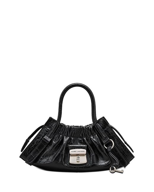 Marc Jacobs The Cristina Small Croc Embossed Leather Satchel in Black ...