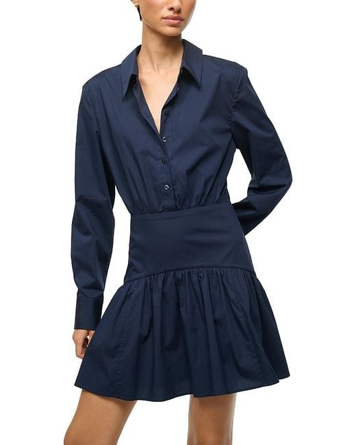 STAUD Rocco Mini Dress in Blue | Lyst