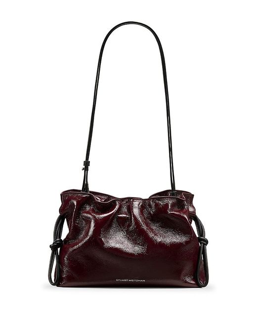 Stuart Weitzman Mia Crinkled Patent Leather Mini Bag in Red | Lyst