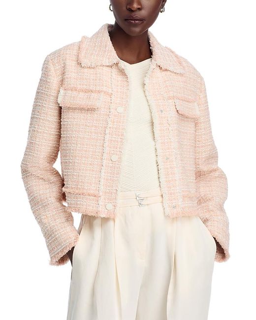 BOSS Jetona Tweed Jacket in Natural | Lyst
