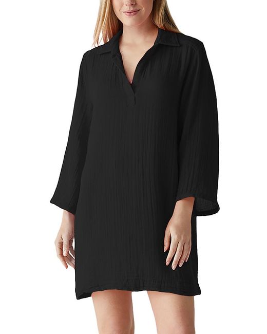 Michael Stars Kini Collared Tunic Dress in Black | Lyst