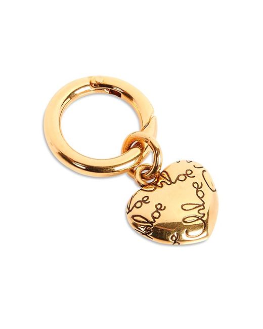 Chloé Alphabet Logo Heart Bag Charm in Metallic | Lyst UK