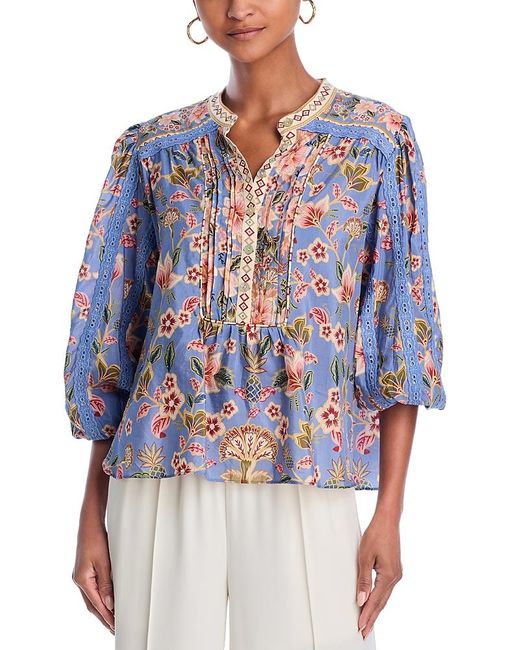 FARM Rio Superbloom Tapestry Top in Blue | Lyst