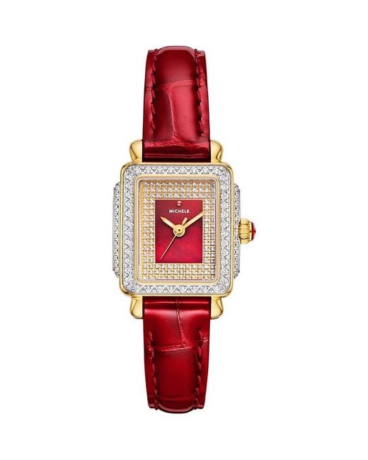Michele Special Edition Deco Madison Mini Two Tone 18K Plated Diamond ...