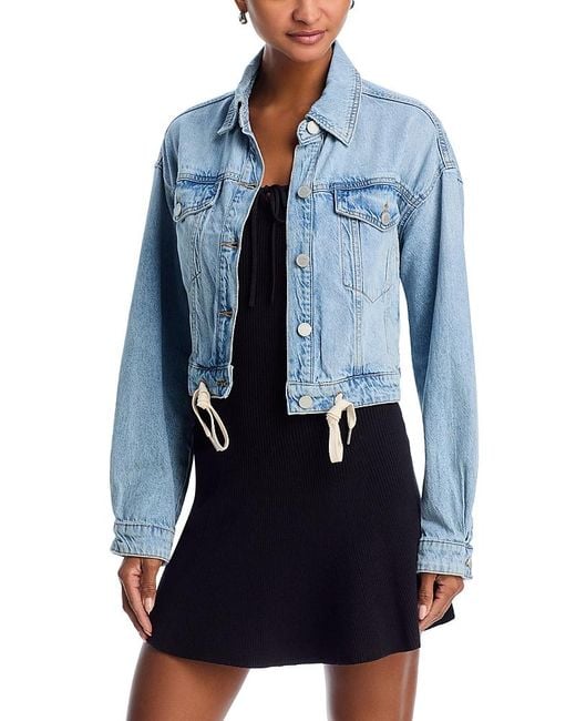 Blank NYC Drawstring Denim Jacket in Blue | Lyst