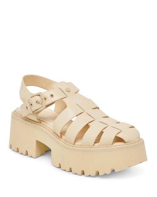 Dolce Vita Lasly Tonal Platform Sandals in Natural | Lyst