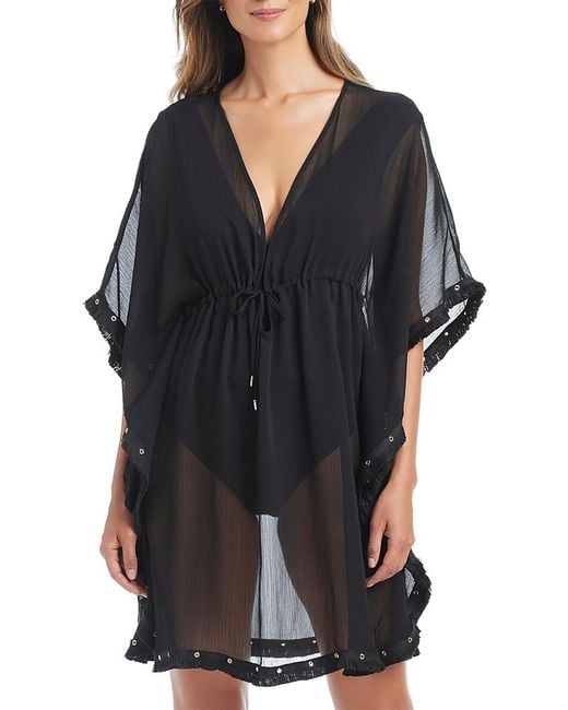 Bleu Rod Beattie Tie Front Caftan in Black | Lyst UK