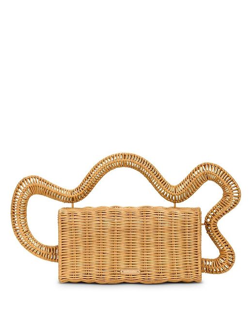 Cult Gaia Elsa Rattan Clutch in Brown | Lyst
