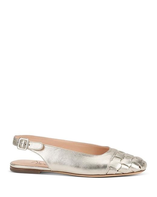 Agl Attilio Giusti Leombruni Mara Woven Slingback Flats in White | Lyst UK
