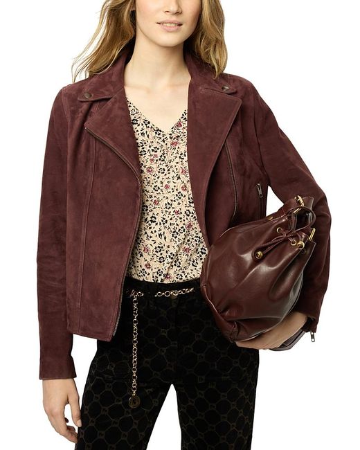 Gerard Darel Bernarde Suede Jacket in Red | Lyst