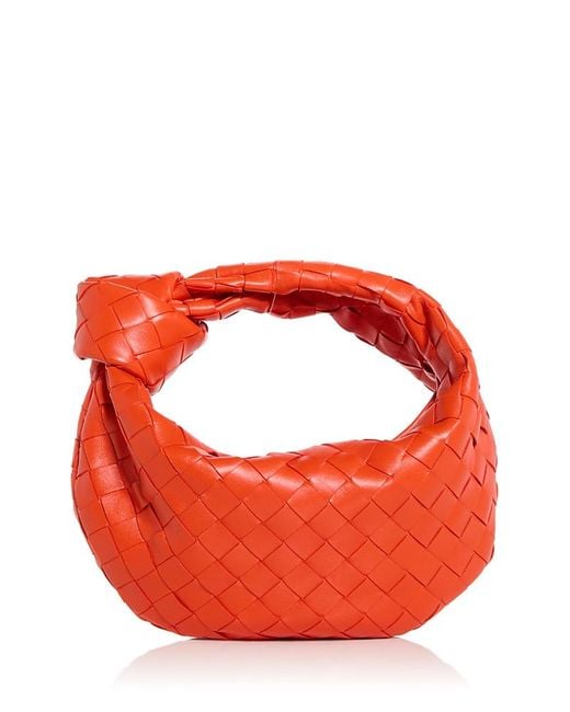 Bottega Veneta Mini Jodie Intrecciato Leather Shoulder Bag in Red | Lyst