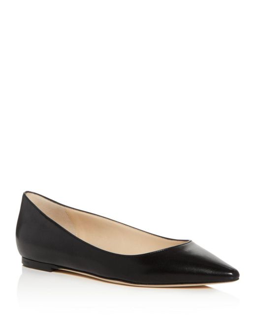 Jimmy Choo Black Leather Romy Flats Save 38 Lyst