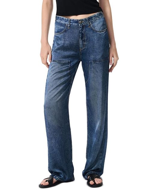 Rag & Bone Miramar Satin Logan Carpenter Jeans in Blue | Lyst UK