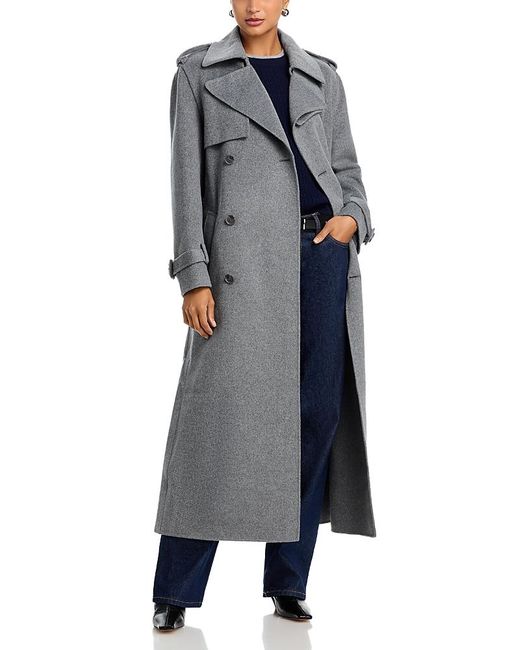 Jonathan Simkhai Rumi Double Breasted Long Coat in Blue | Lyst