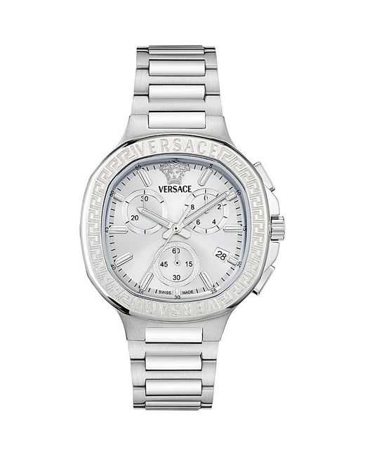 Versace V-Chrono Square Chronograph, 40Mm in Gray | Lyst