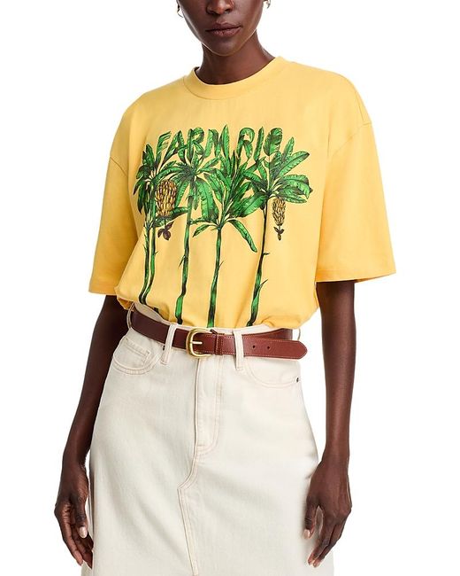 FARM Rio Tropical Tree Graphic Tee in Yellow | Lyst