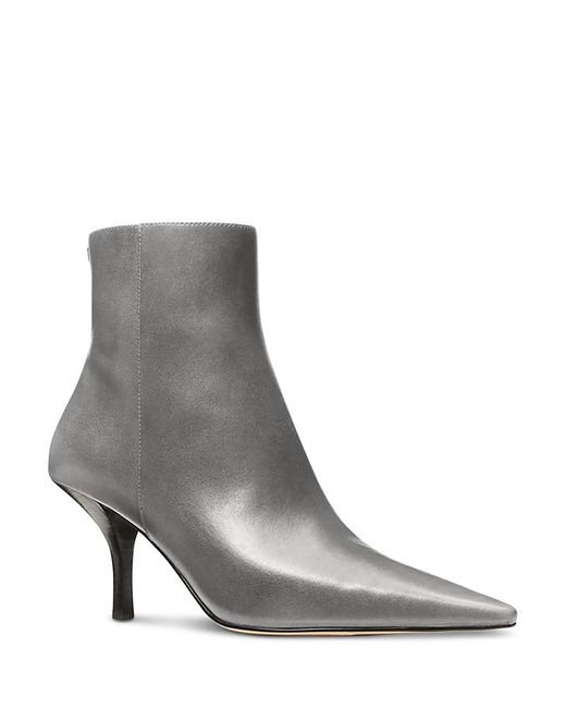 Michael Kors Michael Selina Leather Ankle Booties in Grey | Lyst UK