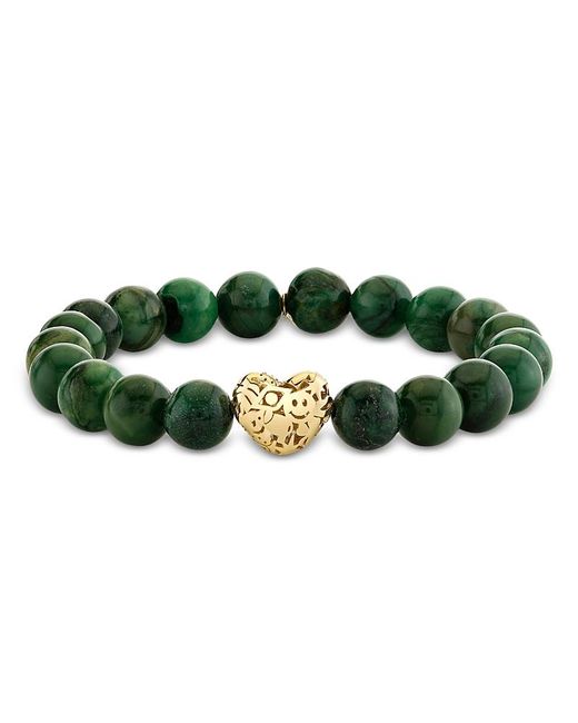 Sydney Evan 14K Verdite Puffy Icon Wallpaper Heart Beaded Bracelet in ...