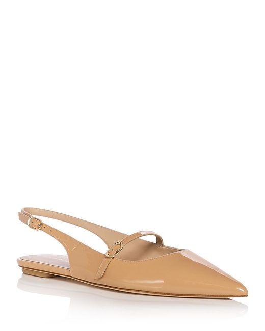 Stuart Weitzman Emilia Mary Jane Flats in Natural | Lyst UK