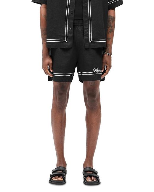 Represent Border Shorts in Black for Men | Lyst