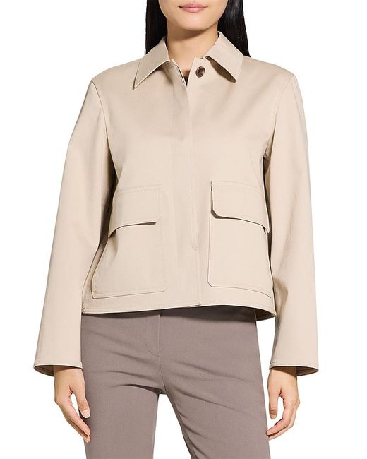 Theory Boxy Jacket in Natural | Lyst UK