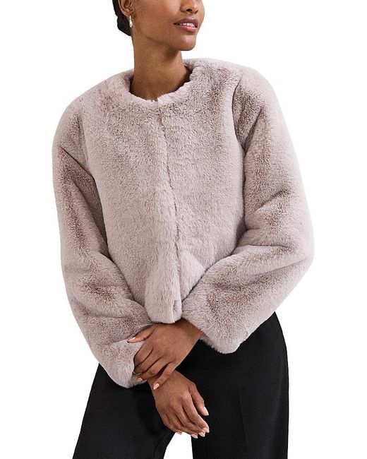 Phase Eight Crystal Faux Fur Coat in Grey | Lyst UK