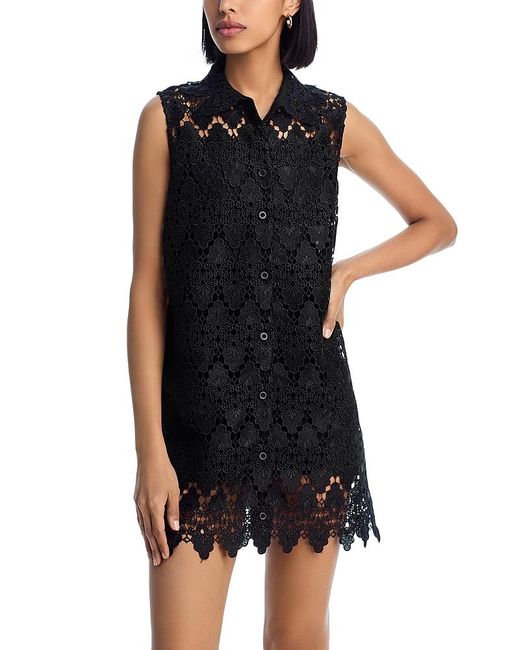 FRAME The Deco Lace Dress in Black | Lyst