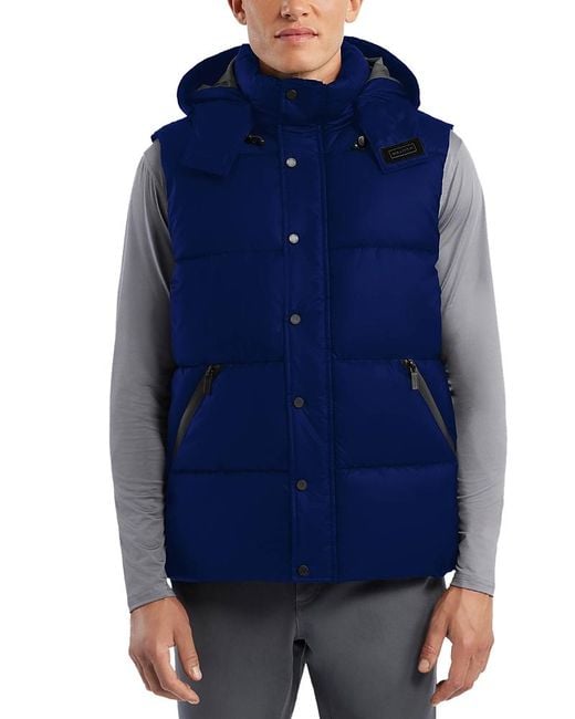 HUNTER Chiswell Nylon Quilted Removable Hood Full Zip Puffer Vest in ...