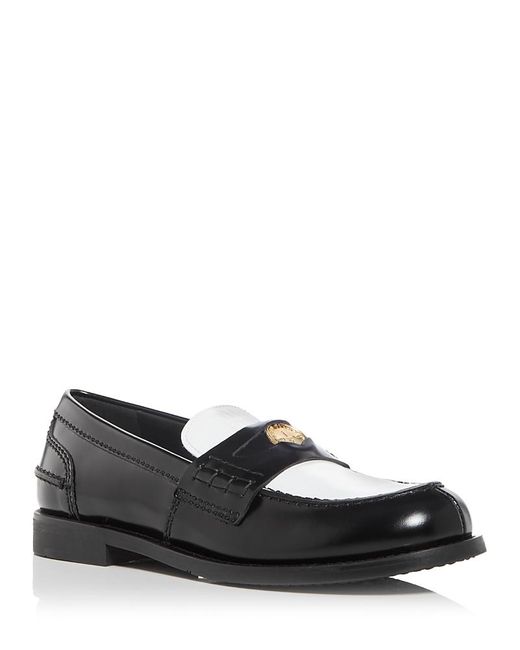 Miu Miu Color Block Penny Loafers in Black | Lyst UK