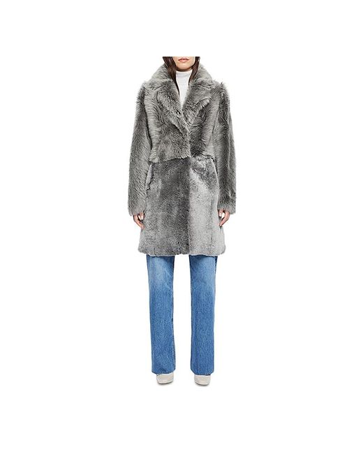 Hiso Cameo Shearling Coat in Gray | Lyst