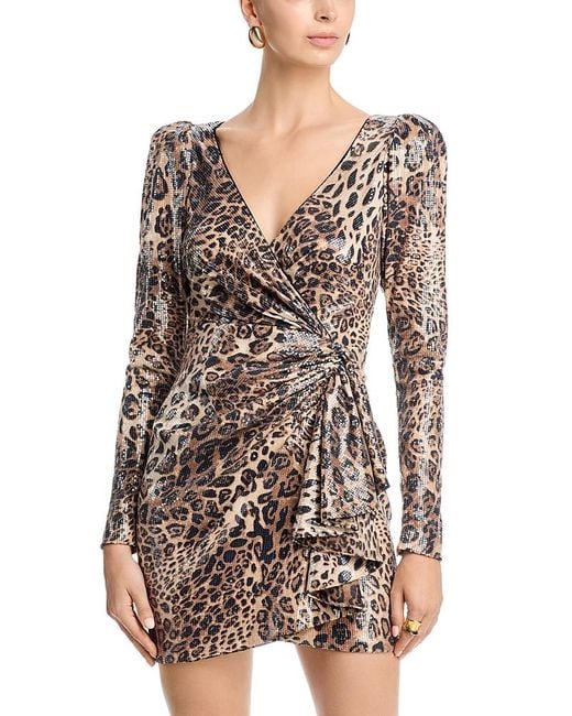 Aqua Sequined Animal Print Dress | Lyst UK
