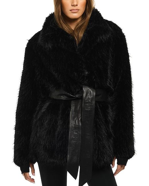 Sam. Selena Faux Fur Coat in Black | Lyst